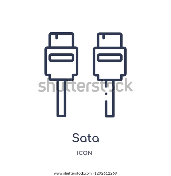Linear Sata Icon Electronic Devices Outline Stock Vector (Royalty Free ...