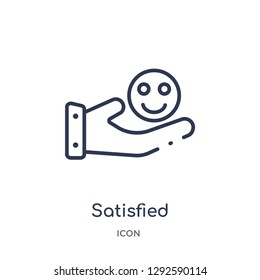 Linear Satisfied Icon Feedback Outline Collection Stock Vector (Royalty ...