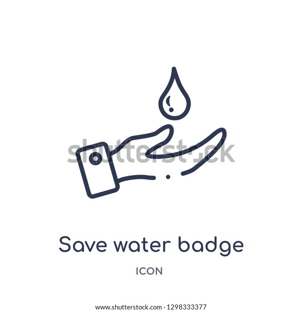 Linear Save Water Badge Icon General Stock Vector (Royalty Free ...