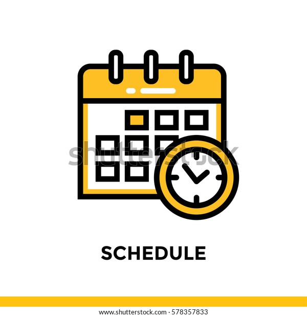 Linear Schedule Icon Education Pictogram Outline Stock Vector (Royalty ...