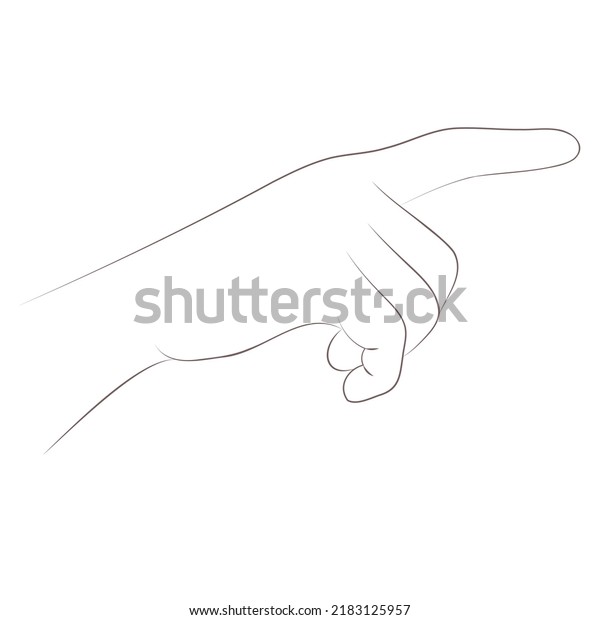Linear Sketch Human Hand Gesture Showing Stock Vector (Royalty Free ...