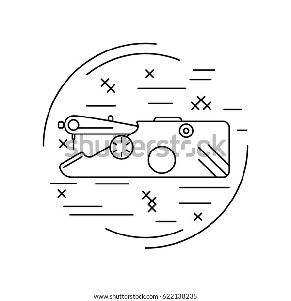 Linear Style Picture Line Icon Cross Stock Vector (Royalty Free ...