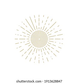 Tatuaje de sol lineal. Sol abstracto: vector de stock (libre de ...