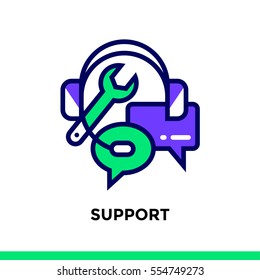 Linear Support Icon Startup Business Pictogram Stock Vector (Royalty ...