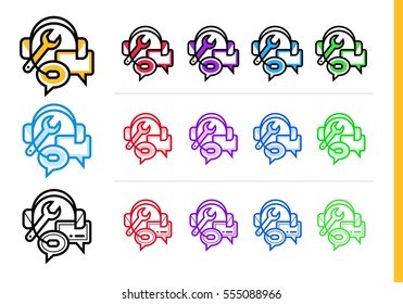 Linear Support Icon Startup Business Different Stock Vector (Royalty ...