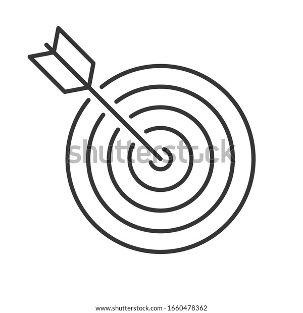 Linear Target Arrow Black Line Target Stock Vector (Royalty Free ...