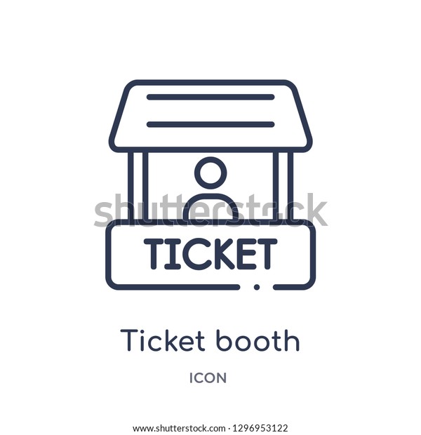 Linear Ticket Booth Icon Entertainment Outline Stock Vector (Royalty ...