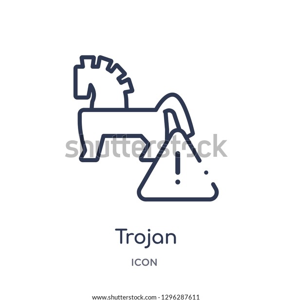 Linear Trojan Icon Cyber Outline Collection Stock Vector (Royalty Free ...