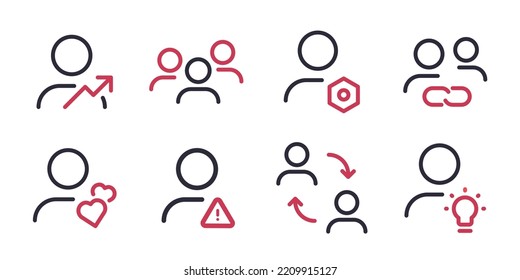 Linear Vector Account Management Actions Profiles Stock Vector (Royalty ...