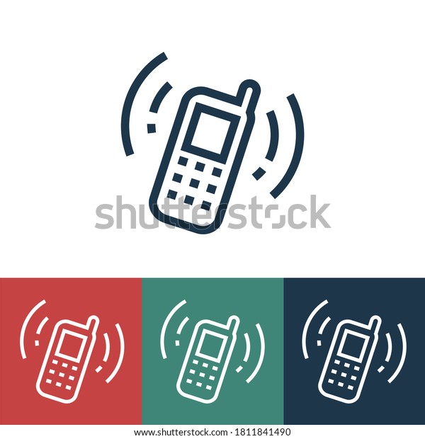 Linear Vector Icon Vibration Phone Stock Vector (Royalty Free ...