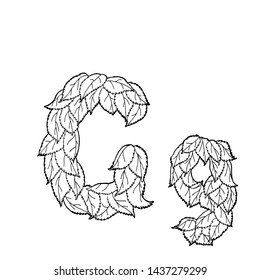 Linear Vector Letter G Leaves Stock Vector (Royalty Free) 1437279299 ...