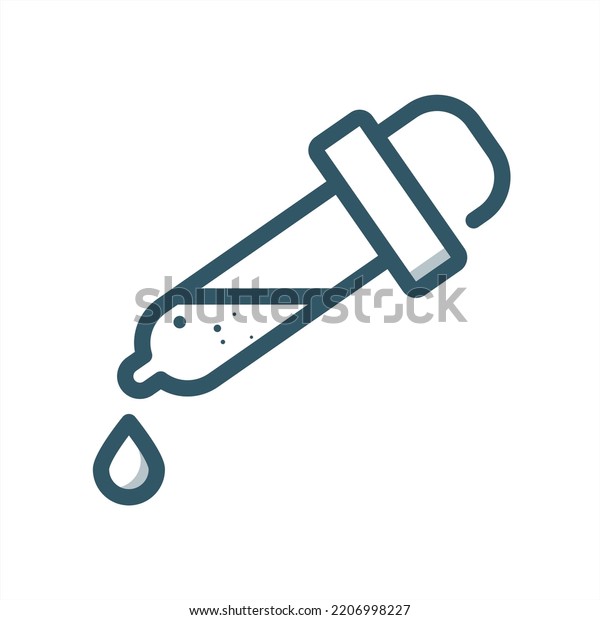 Linear Vector Pipette Drops Pipette Medical Stock Vector (Royalty Free ...