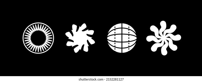 Linear Vector Shapes Collection Geometric Figures Stock Vector Royalty