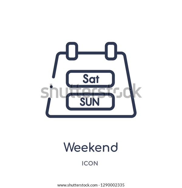 Linear Weekend Icon Content Outline Collection Stock Vector (Royalty ...