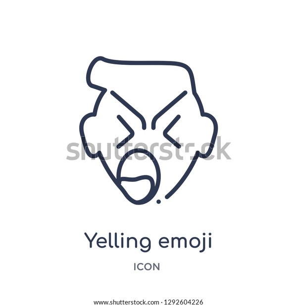 Linear Yelling Emoji Icon Emoji Outline Stock Vector (Royalty Free ...