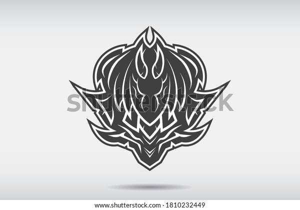 Lineart Monster Creature Fantasy Head Cartoon Stock Vector (Royalty ...
