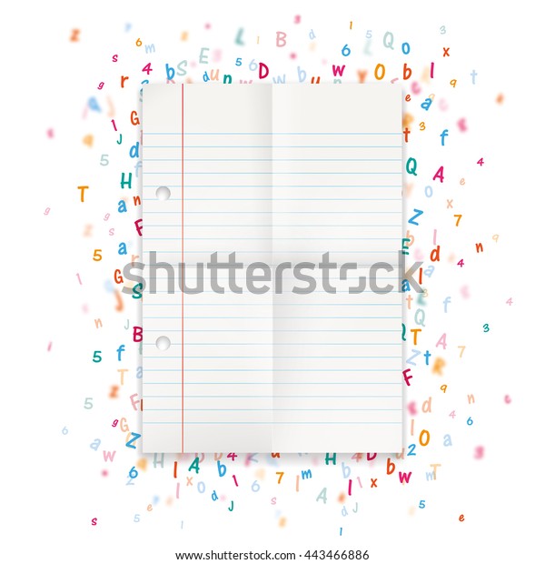 Lined Folded Paper Numbers Letters On Stock Vector (Royalty Free ...