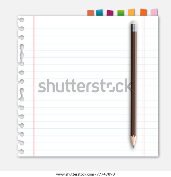 Lined Paper Pencil Reminder Note Stock Vector (Royalty Free) 77747890 ...
