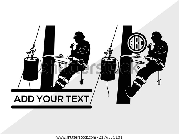 Lineman Svg Printable Vector Illustration Stock Vector (Royalty Free ...