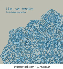 White Linen Brocade Card Template Stock Vector (Royalty Free) 113266912 ...