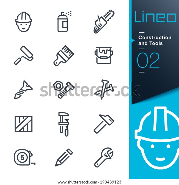 Lineo Construction Tools Outline Icons Stock Vector (Royalty Free ...