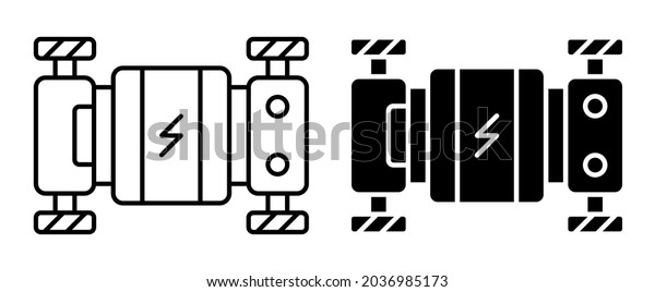 Liner Icon Electric Vehicle Platform Electric Stock Vector (Royalty ...