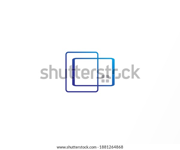 Lines Abstract Logo Blue Squares Concept Stock Vector (Royalty Free ...