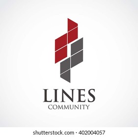 Lines Community Line Abstract Vector Logo Stock Vector (Royalty Free ...