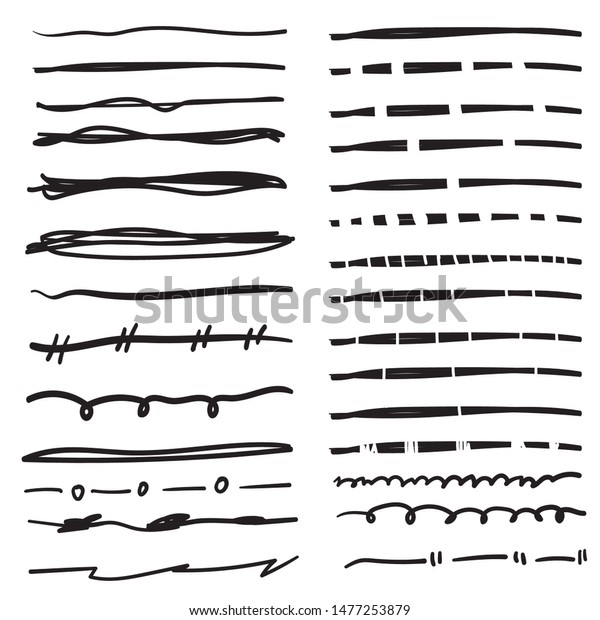 Lines Hand Drawn Paint Brush Stroke Stock Vector (Royalty Free ...