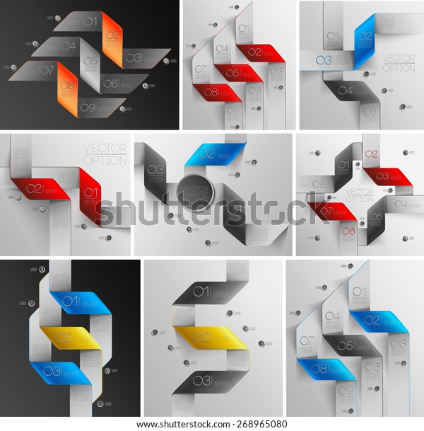 Lines Infographics Set Template Diagram Presentation Stock Vector ...
