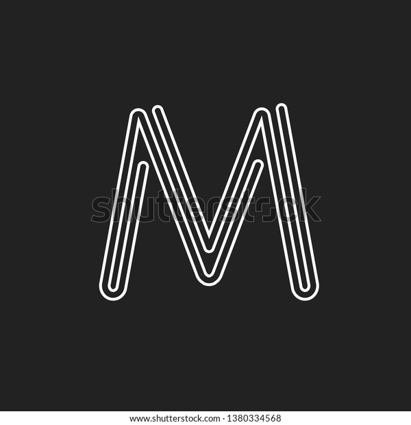 Lines Letter M Thread Maze Style Stock Vector (Royalty Free) 1380334568