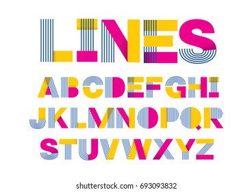 líneas modernas tipografía/alfabetos/vector de letras: vector de stock ...