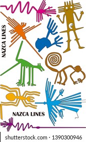 Lines Nazca Vector Illustration Culture Symbol Stock Vector (Royalty ...