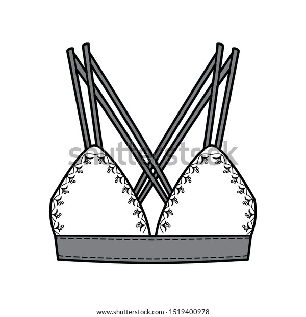 Lingerie Fashion Flat Sketch Template 스톡 벡터로열티 프리 1519400978