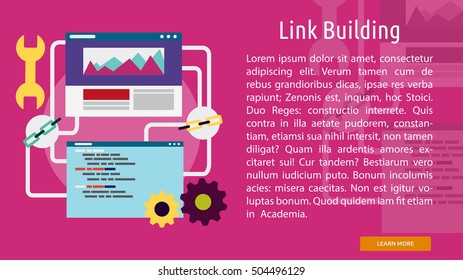 Link Building Conceptual Banner Stock Vector (Royalty Free) 504496129 ...
