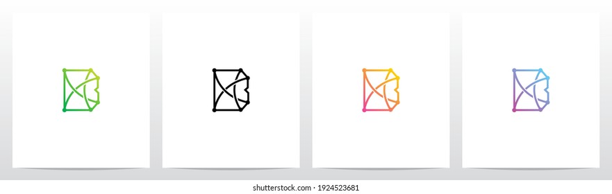 Linked Dot Lines On Letter Logo Stock Vector (Royalty Free) 1924523681 ...