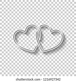 Linked Hearts Icon White Icon Shadow Stock Vector (Royalty Free) 1039467610