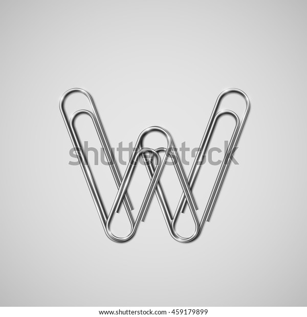 Linked Paperclips Forming Letter W Vector Stock Vector (Royalty Free ...