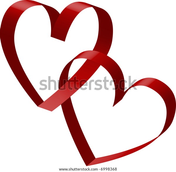 Linked Red Hearts Stock Vector (Royalty Free) 6998368 | Shutterstock
