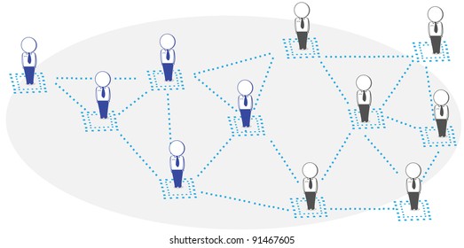 Linking Communication All People Through Social Stock Vector (Royalty ...