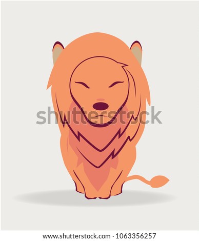 Lion Animal Chibi Vector de stock (libre de regalías)1063356257 ...
