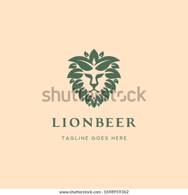 Lion Beer Logo Vector Icon Template Stock Vector (Royalty Free ...