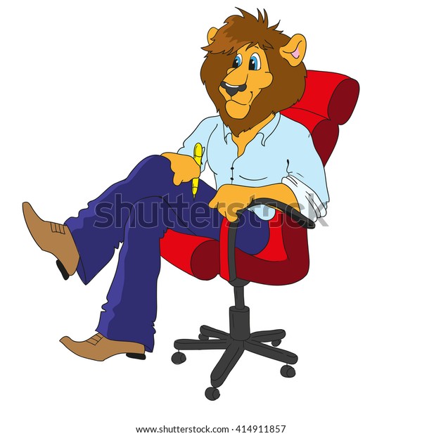 Lion Boss Cartoon Character Vector Stock Vector (Royalty Free ...