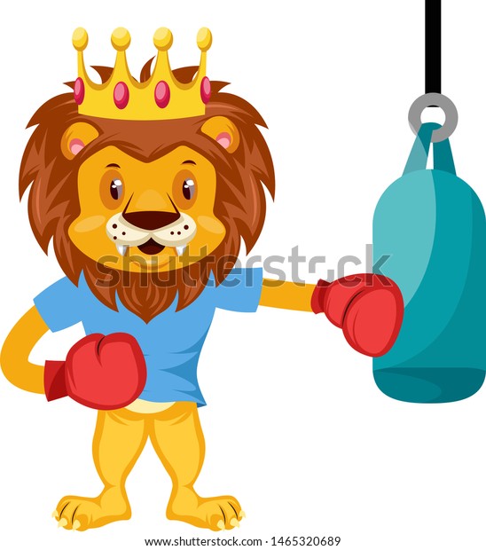 Lion Boxing Illustration Vector On White Stock Vector (Royalty Free ...