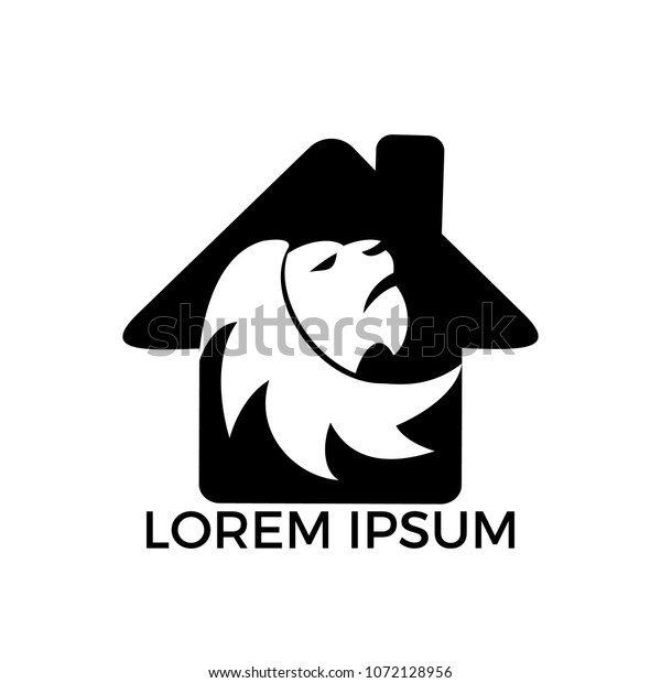 Lion Building Logo Vector Wild Lion Stock Vector (Royalty Free ...