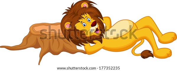 Lion Cartoon Sleeping Stock Vector (Royalty Free) 177352235 | Shutterstock