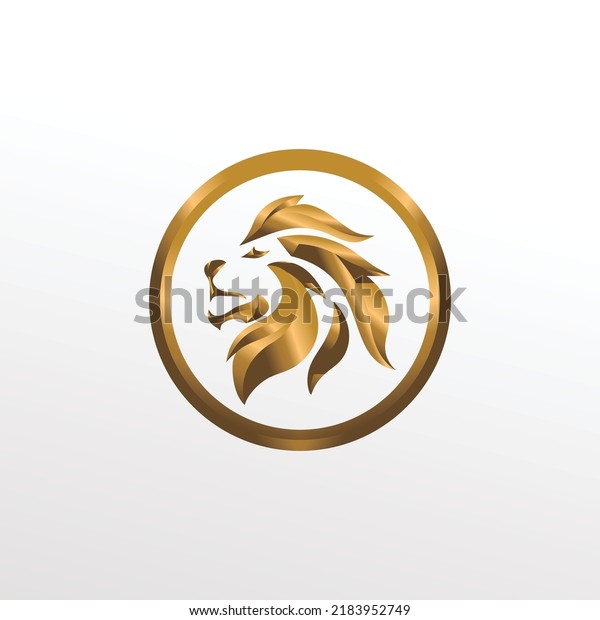 Lion Circle Gold Embross Logo Stock Vector (Royalty Free) 2183952749 ...