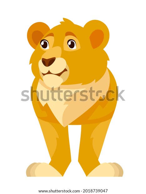 Lion Cub Front View African Animal Stock Vector (Royalty Free ...
