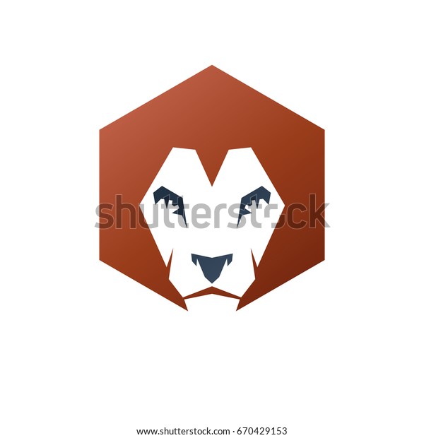 Lion Face Heraldic Animal Element Heraldic Stock Vector (Royalty Free ...