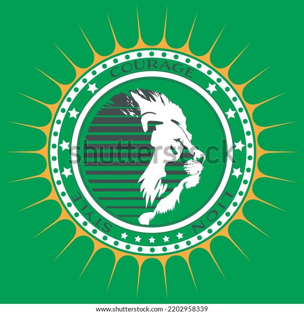 Lion Face Sideways Round Logo Design Stock Vector (Royalty Free ...